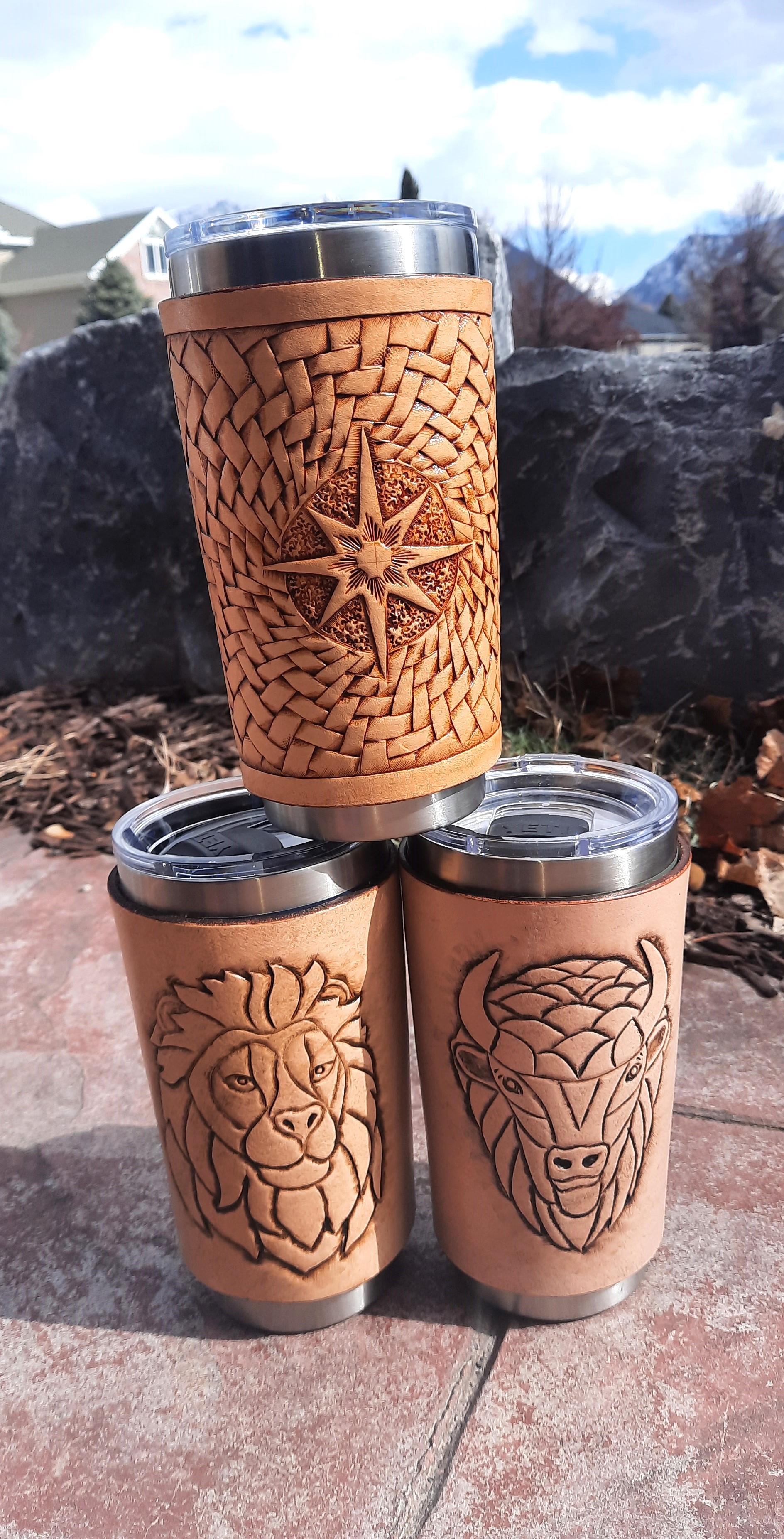 Leather Yeti mug covers – DM Custom Leather